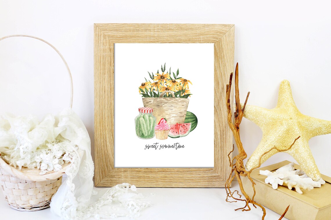 Sweet Summertime Printable Sign Summer Wall Decor 5x7 8x10 - Etsy