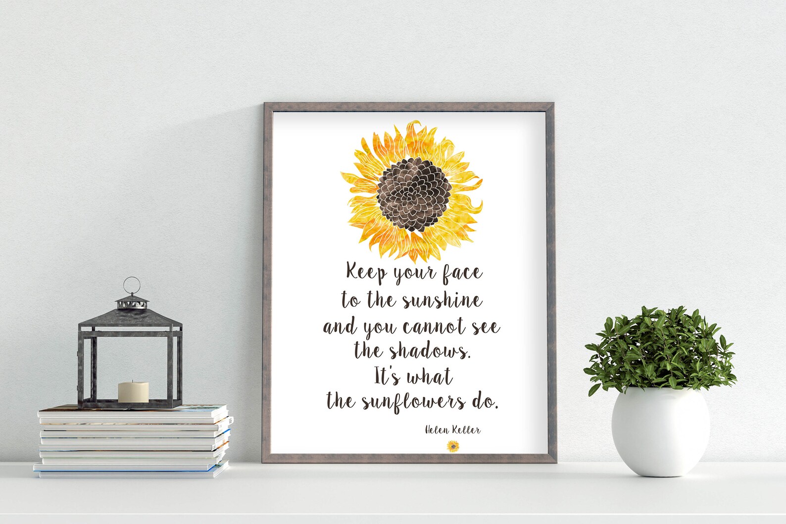 Sunflower Helen Keller Quote Art Print, Inspirational Wall Decor ...