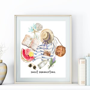 Sweet Summertime Printable Sign Summer Wall Decor 5x7 8x10 11x14 16x20 ...