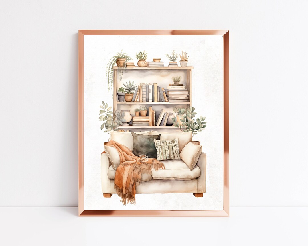 Book Nook Printable Wall Art Cozy Home Decor 5x7 8x10 11x14 16x20 Books ...