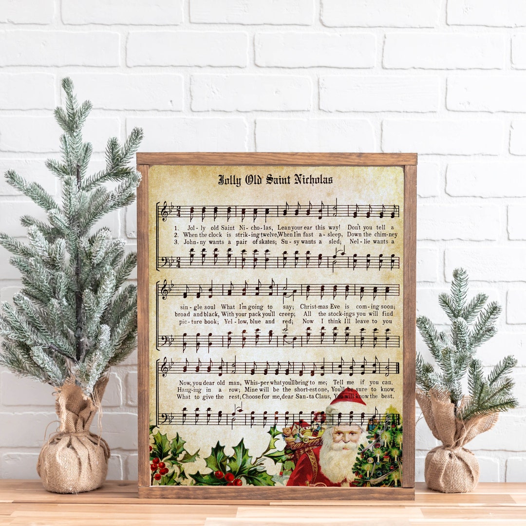 Jolly Old St. Nicholas Printable Christmas Song Sign 5x7 8x10 11x14 ...