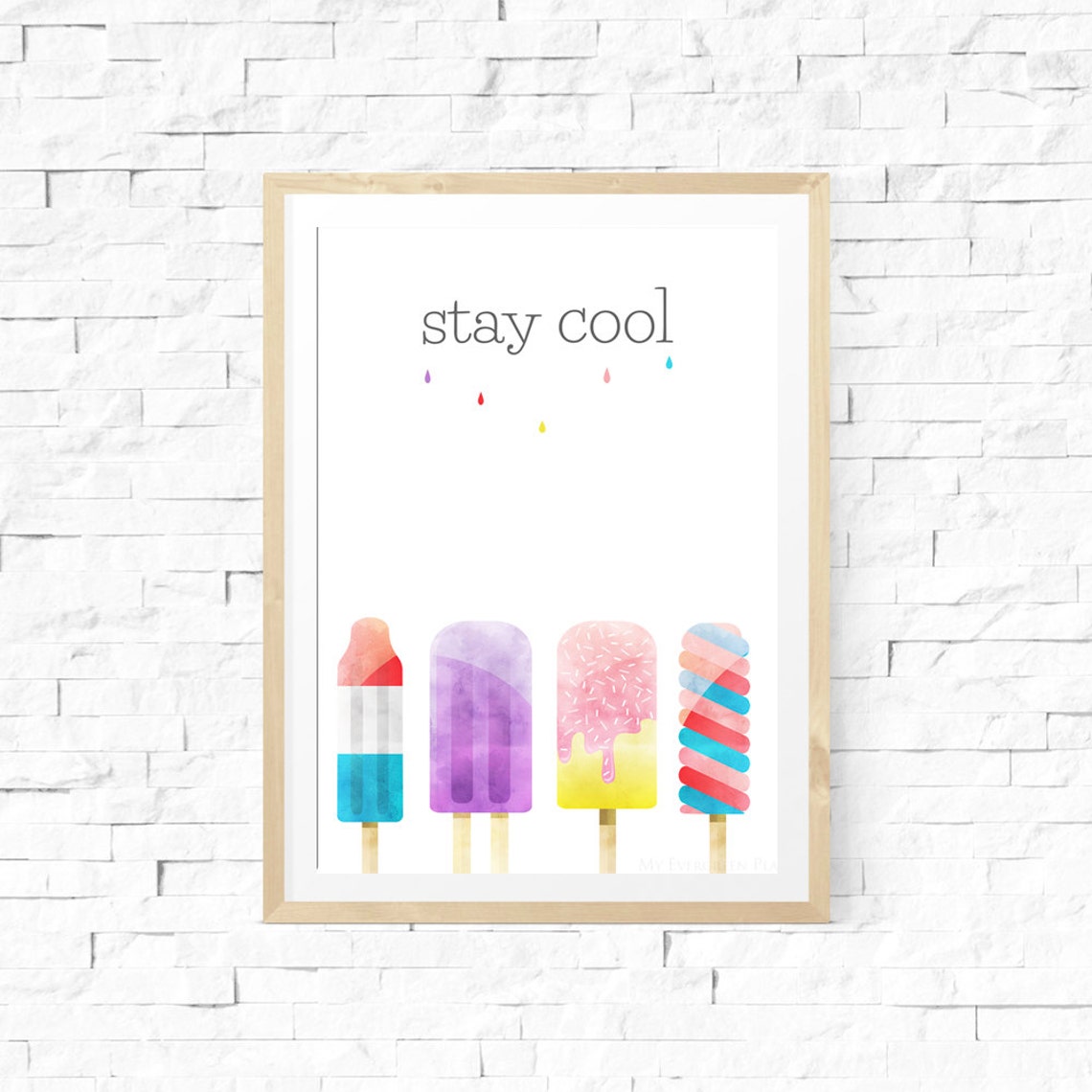 Stay Cool Printable Wall Art Popsicle 4x6 5x7 8x10 11x14 16x20 | Etsy