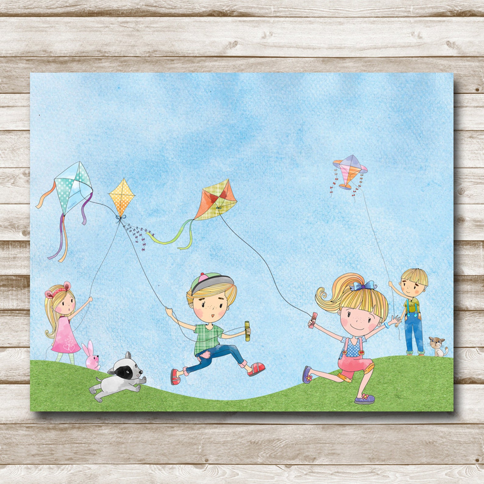 Let's Go Fly A Kite Printable Art Nursery Print Home Decor | Etsy