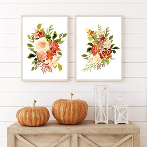 Autumn Bouquet Printable Farmhouse Flowers Set of Two 8x10 and 11x14 ...