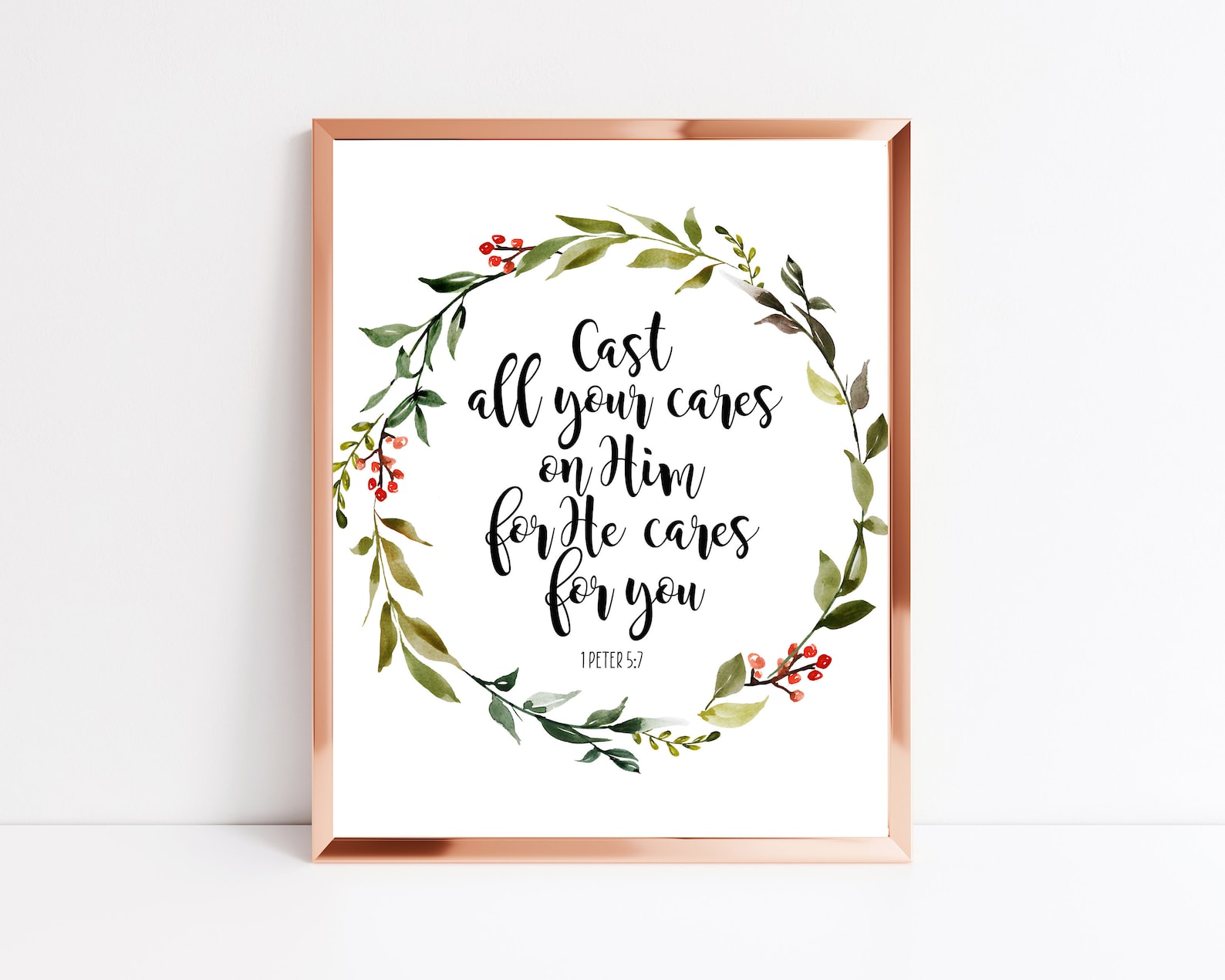 1 Peter 5:7 Printable He Cares for You Quote Bible Verse Sign - Etsy