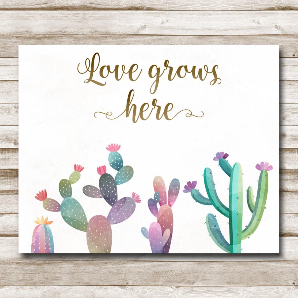 Love Grows Here Printable Family Home Decor 5x7 8x10 11x14 | Etsy