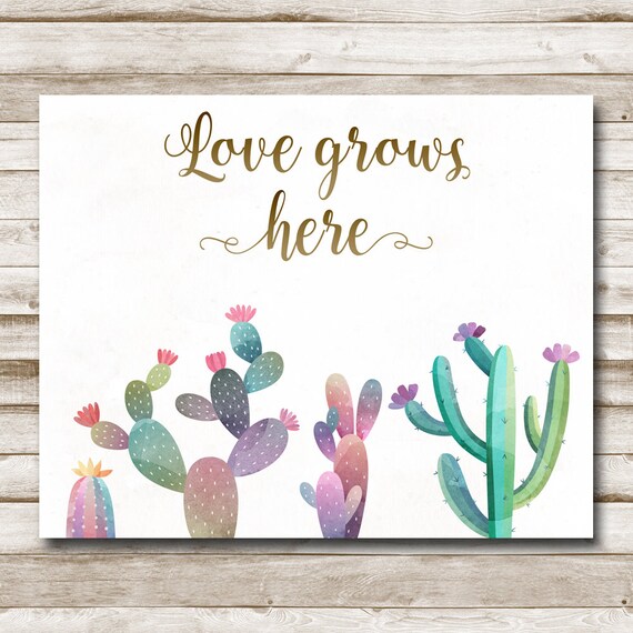 Love Grows Here Printable Family Home Decor 5x7 8x10 11x14 | Etsy