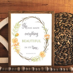 He Has Made Everything Beautiful in Its Time Printable Bible Verse ...