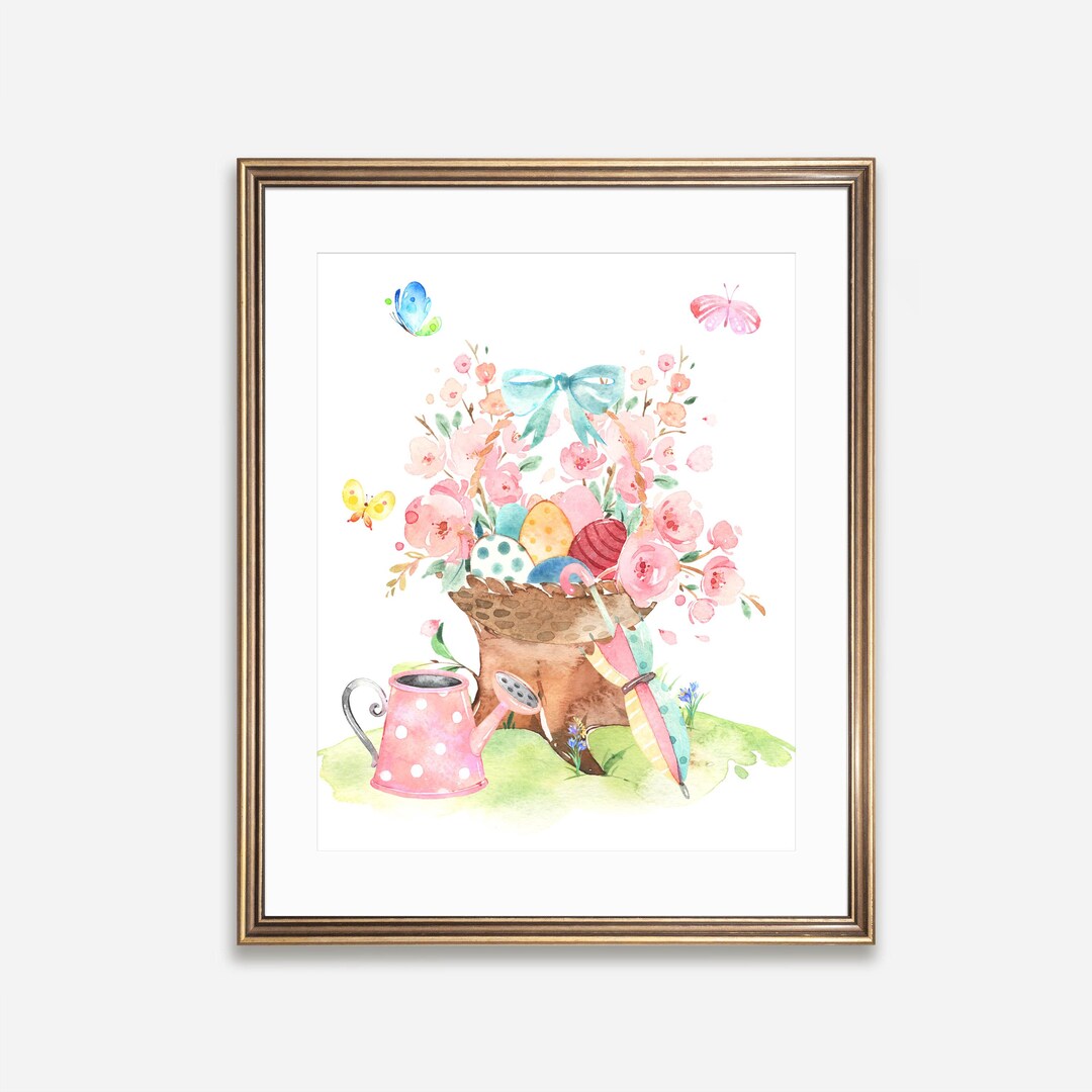 Springtime Basket Printable Spring Wall Art 5x7 8x10 8.5x11 11x14 16x20 ...