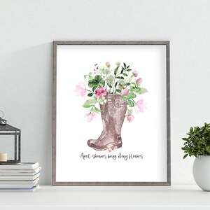 April Showers Bring May Flowers Printable Wall Art Spring Decor ...