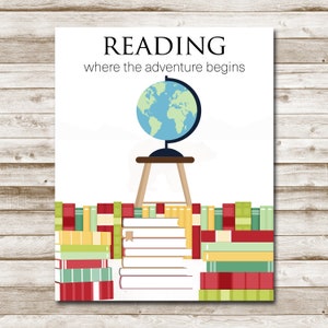 Reading Where the Adventure Begins Printable Schoolroom Art Office ...