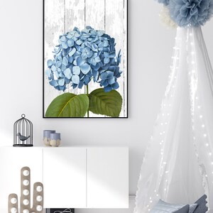 Hydrangea Printable Vintage Rustic Home Decor Flower Wall Art 5x7 8x10 ...