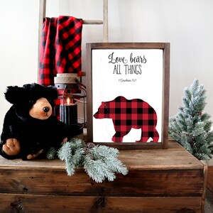 Love Bears All Things Bible Verse Printable Woodland Decor 5x7 - Etsy