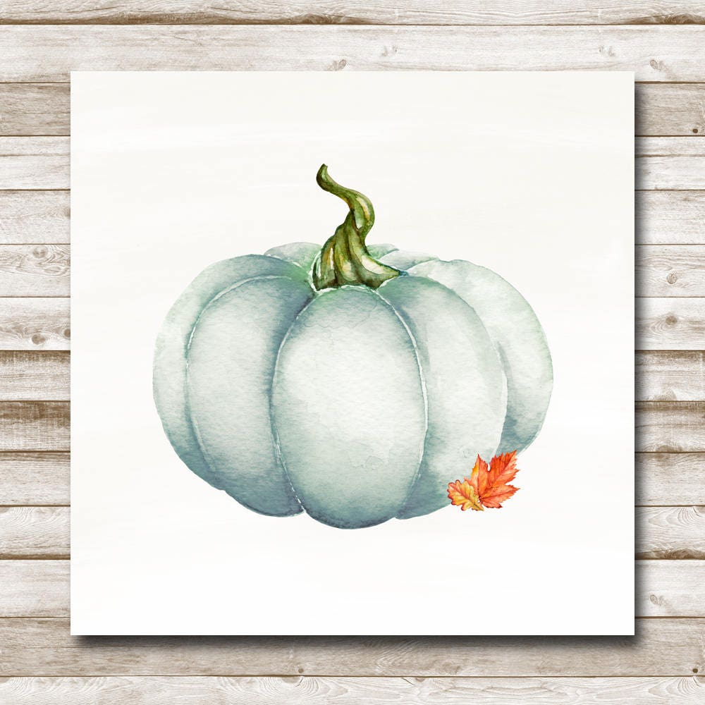 White Pumpkin SQUARE Printable Fall Home Decor Autumn Wall Art | Etsy