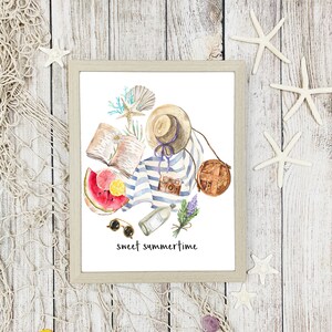 Sweet Summertime Printable Sign Summer Wall Decor 5x7 8x10 11x14 16x20 ...