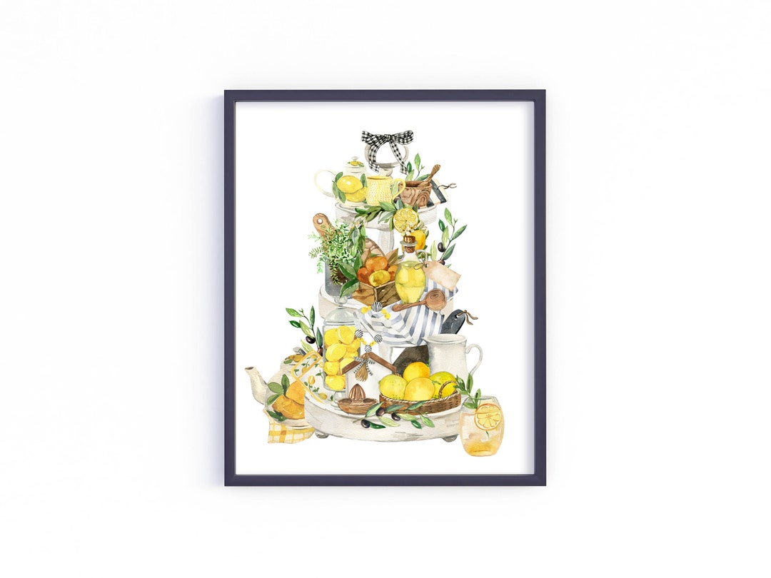 Lemon Kitchen Printable Wall Art 5x7 8x10 11x14 16x20 Lemon Yellow ...