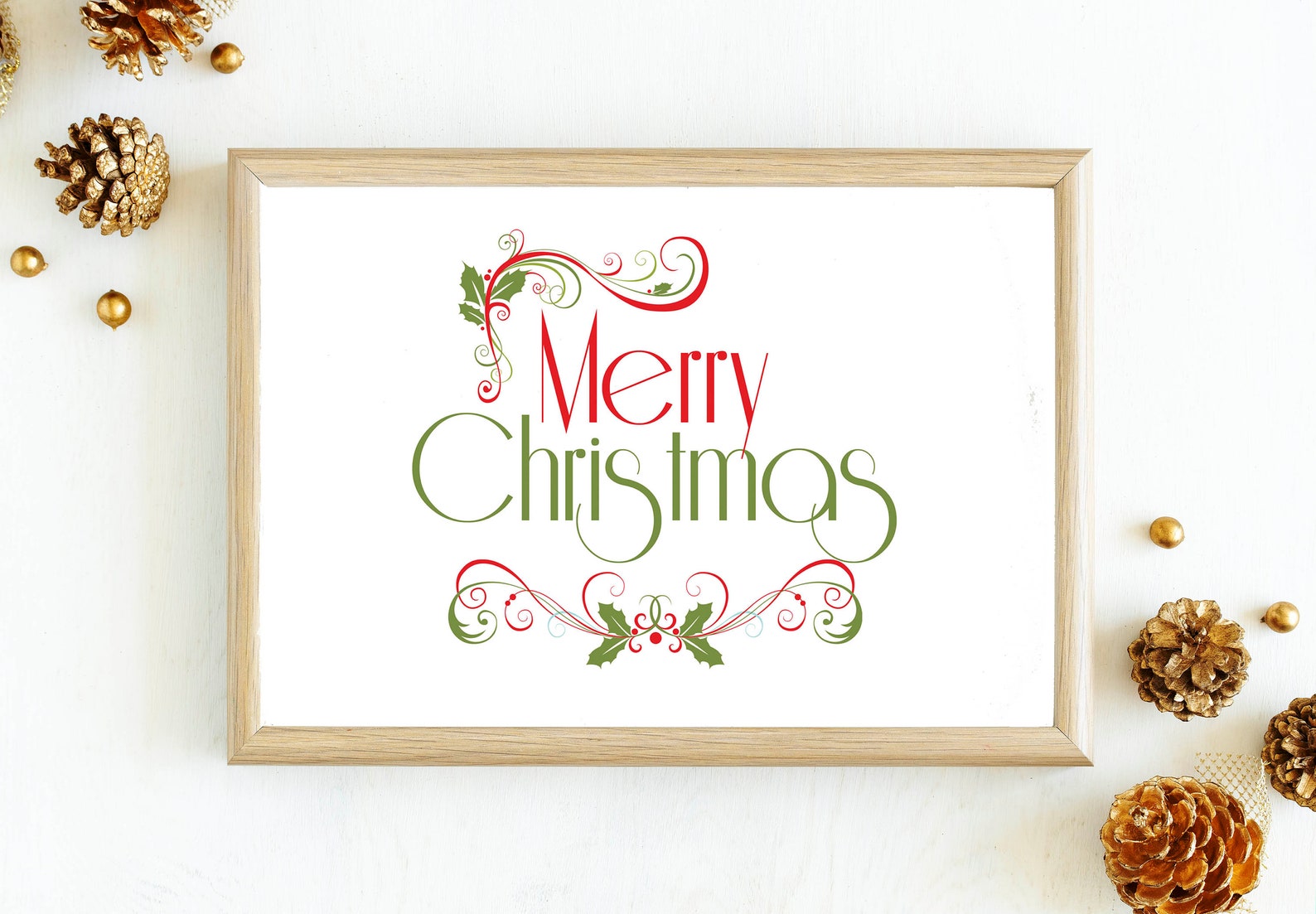 Merry Christmas Printable Holiday Print Christmas Wall Art - Etsy