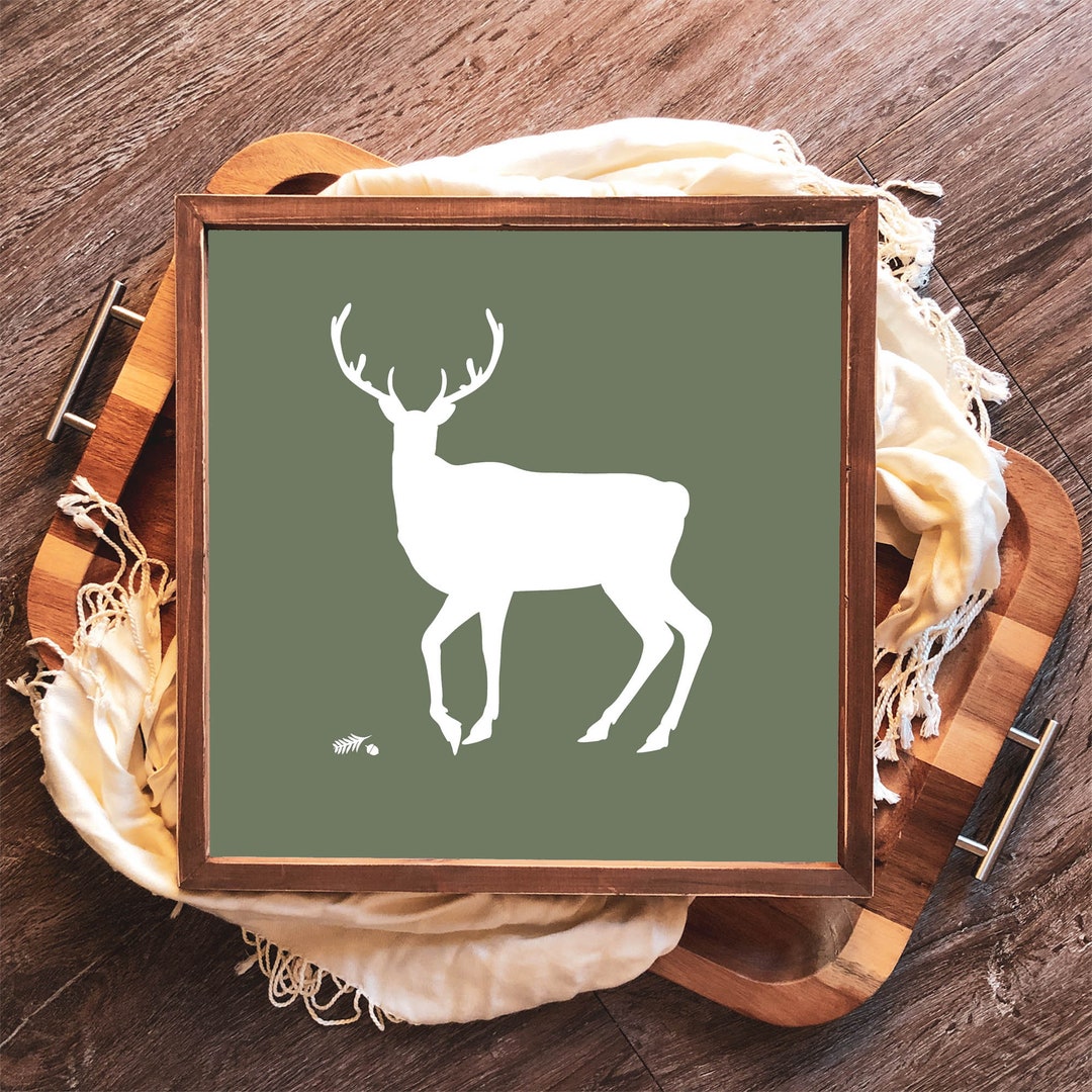Wald Hirsch SQUARE druckbare Zeichen Herbst Wohnkultur Wald Zeichen 4x4 ...