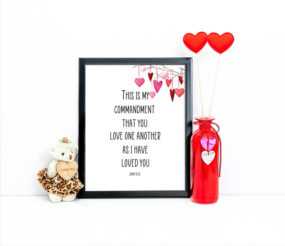 Love One Another John 15:12 Printable Commandment Bible Print - Etsy
