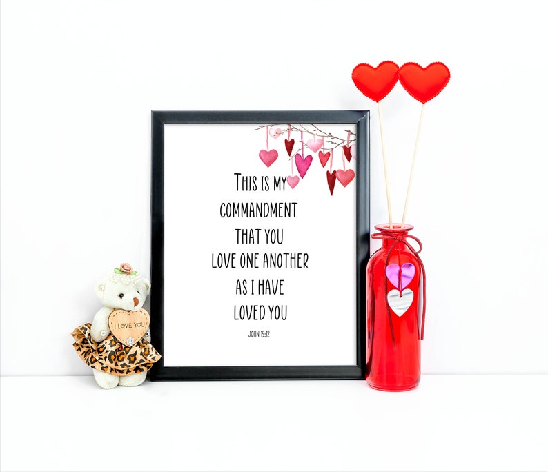 John 15:12 | Scripture Art Print, Love One Another, Heart Branch Wall ...
