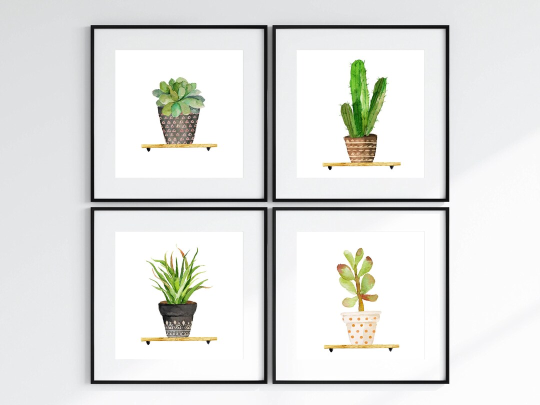 Succulent Wall Art Set, Cactus Flower Prints (digital Download) - Etsy
