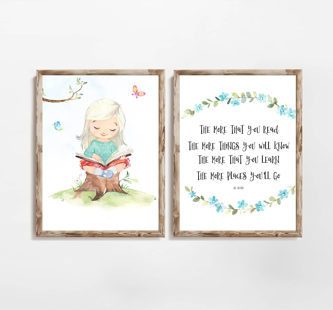 Dr. Seuss Reading Quote | the More That You Read, Print Set, Girl's ...