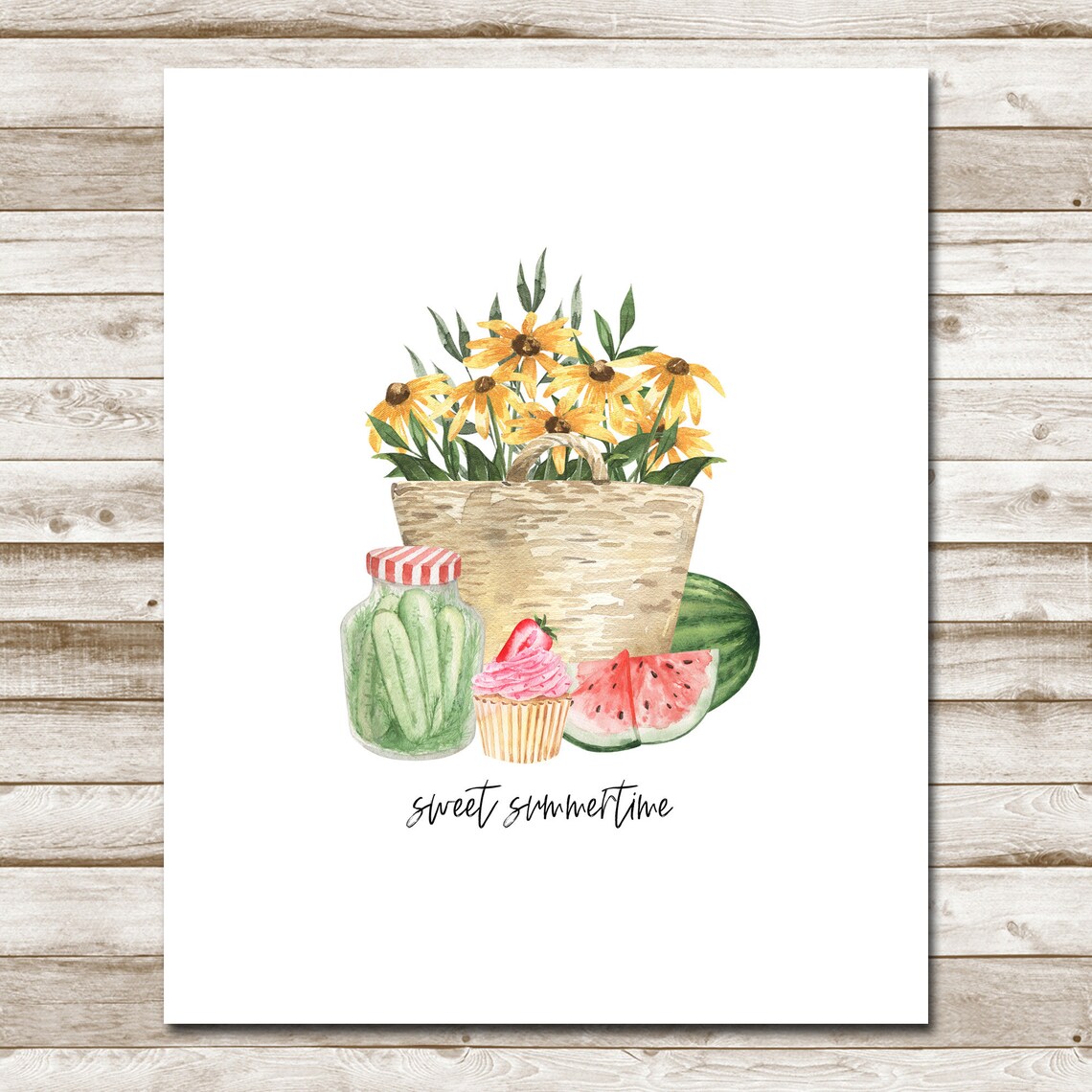 Sweet Summertime Printable Sign Summer Wall Decor 5x7 8x10 - Etsy