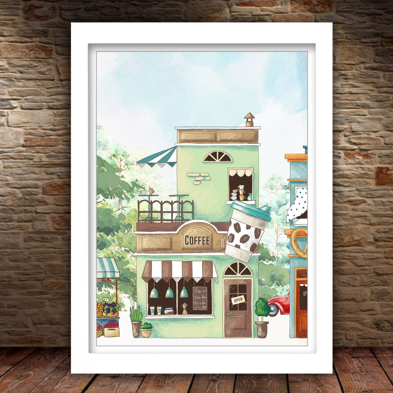 Coffee Shop Sign Printable Kitchen Decor Sign Whimsical Cafe - Etsy