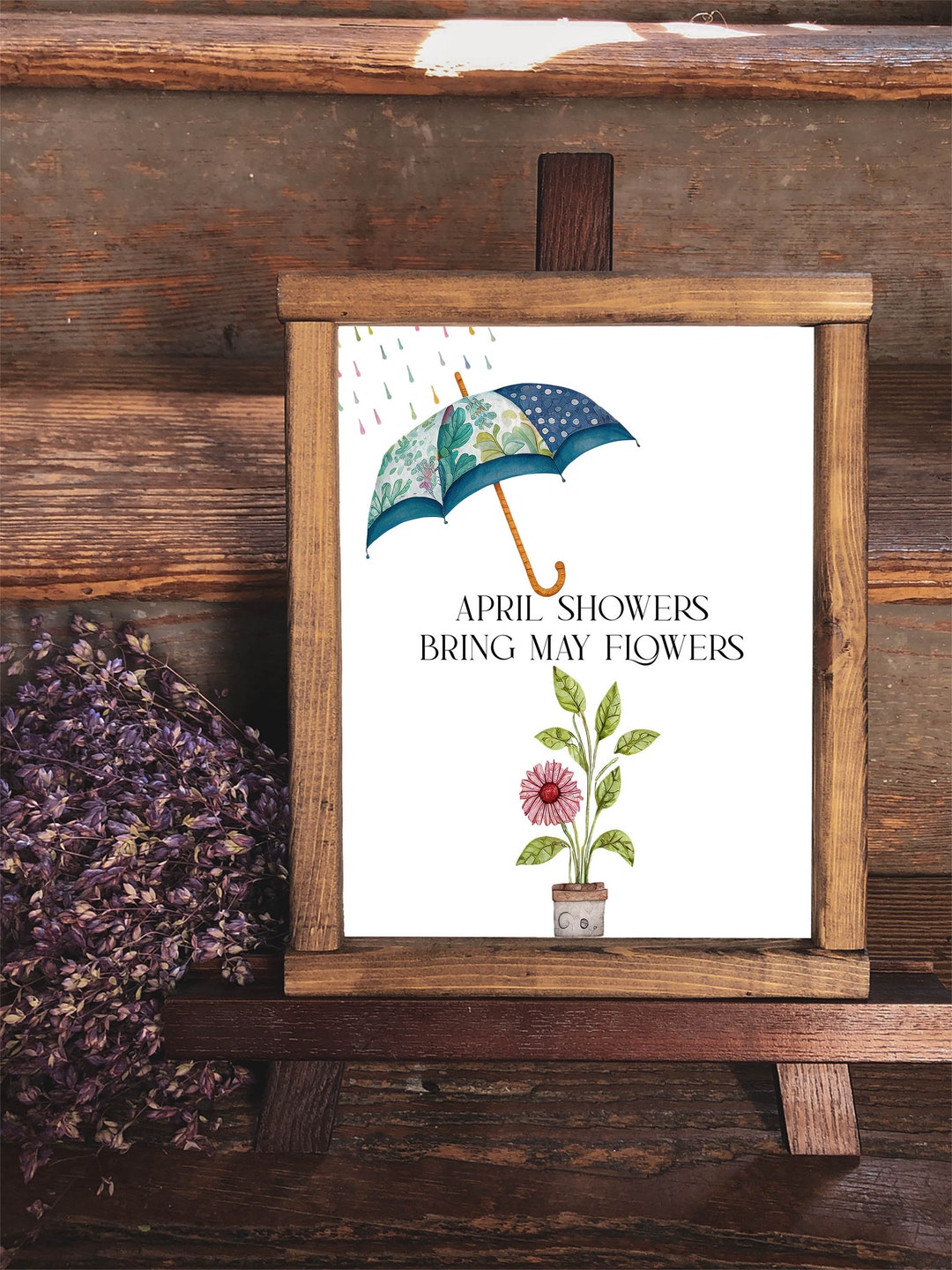 April Showers Bring May Flowers Printable Wall Art Spring - Etsy