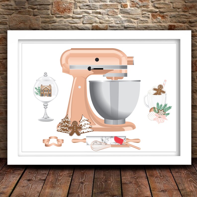 Christmas Baking Printable Holiday Print Kitchen Decor Bakery | Etsy