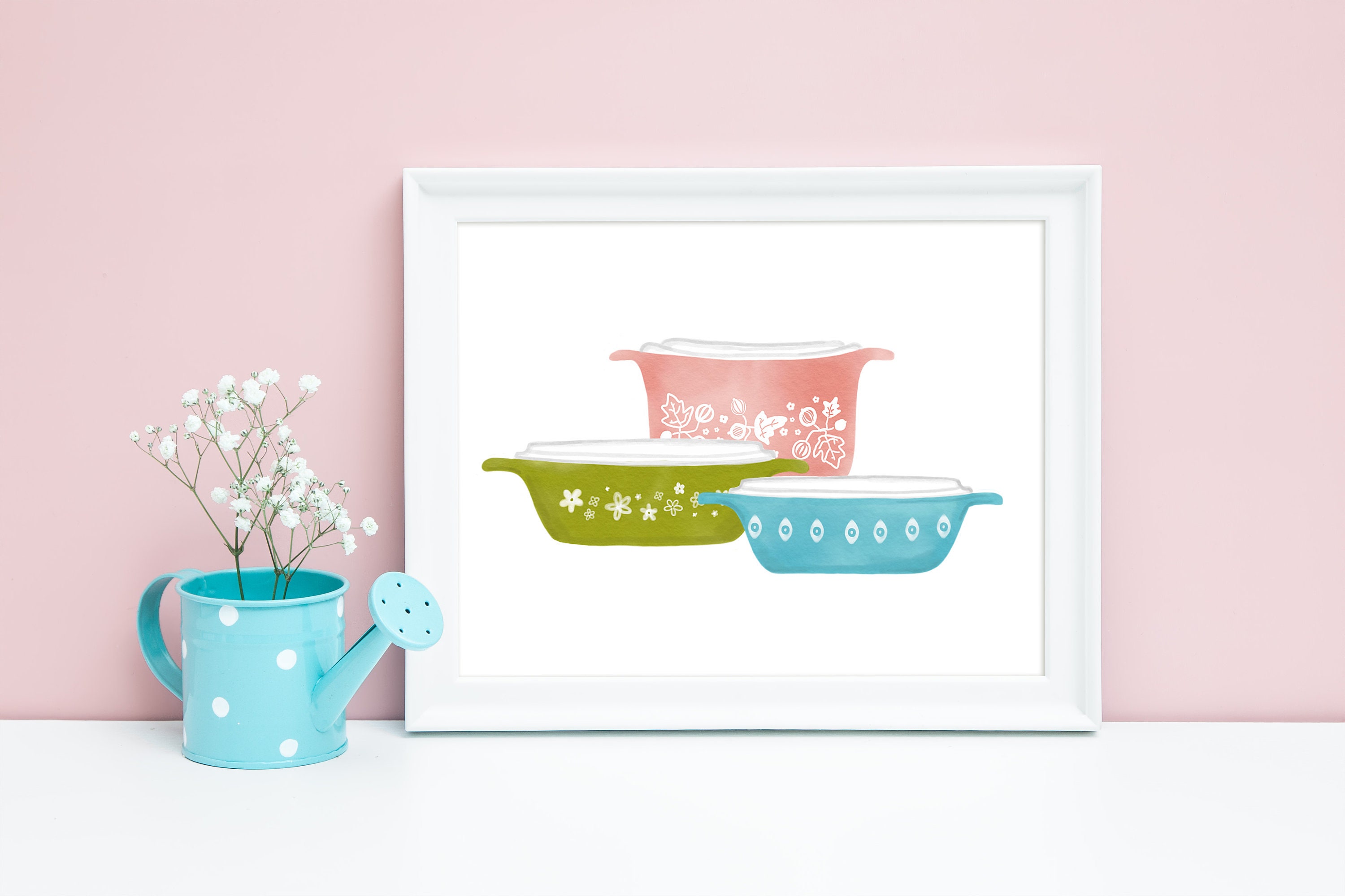 Vintage Pyrex Printable Kitchen Printable Wall Art Pyrex | Etsy