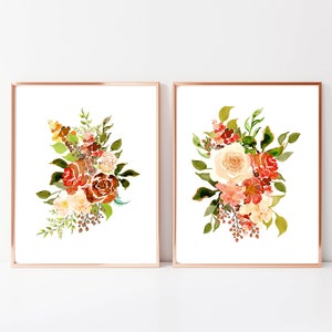 Autumn Bouquet Printable Farmhouse Flowers Set of Two 8x10 and 11x14 ...