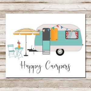 Happy Campers Printable Wall Art Set 5x7 8x10 11x14 16x20 Happy Camper ...