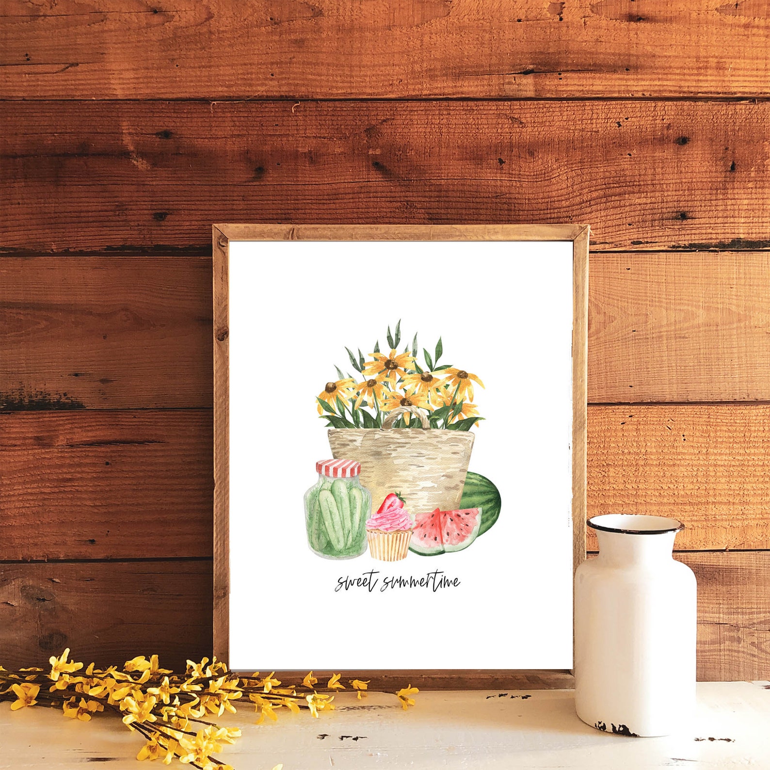 Sweet Summertime Printable Sign Summer Wall Decor 5x7 8x10 11x14 16x20 ...
