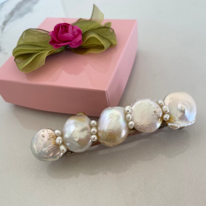 Pearl Barrette - Etsy