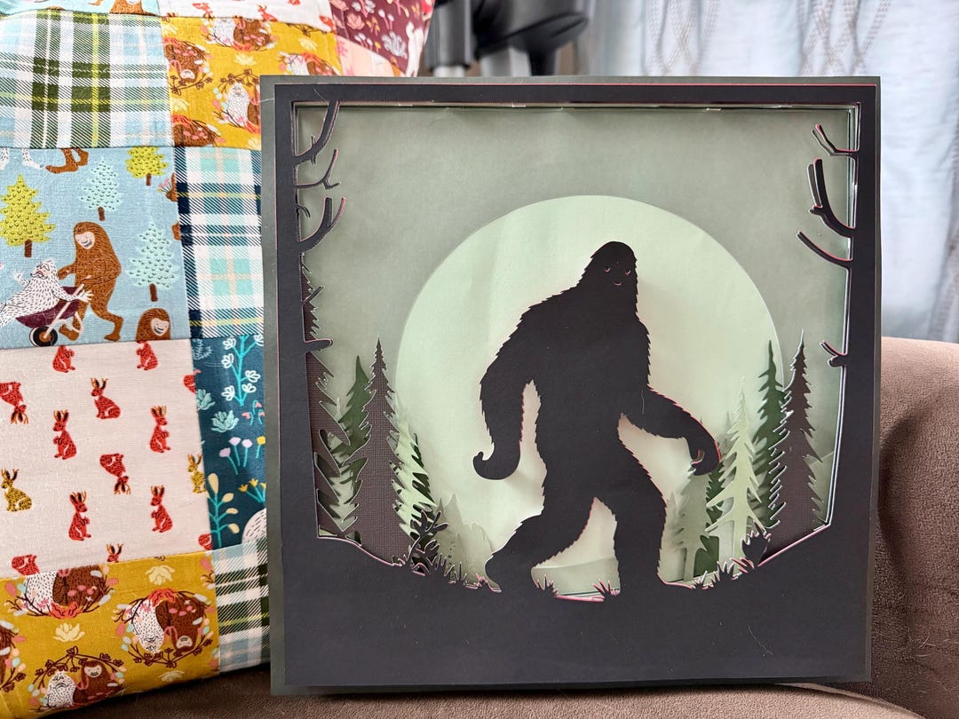 Bigfoot Sasquatch in Forest- Frameable Paper Piecing - Etsy