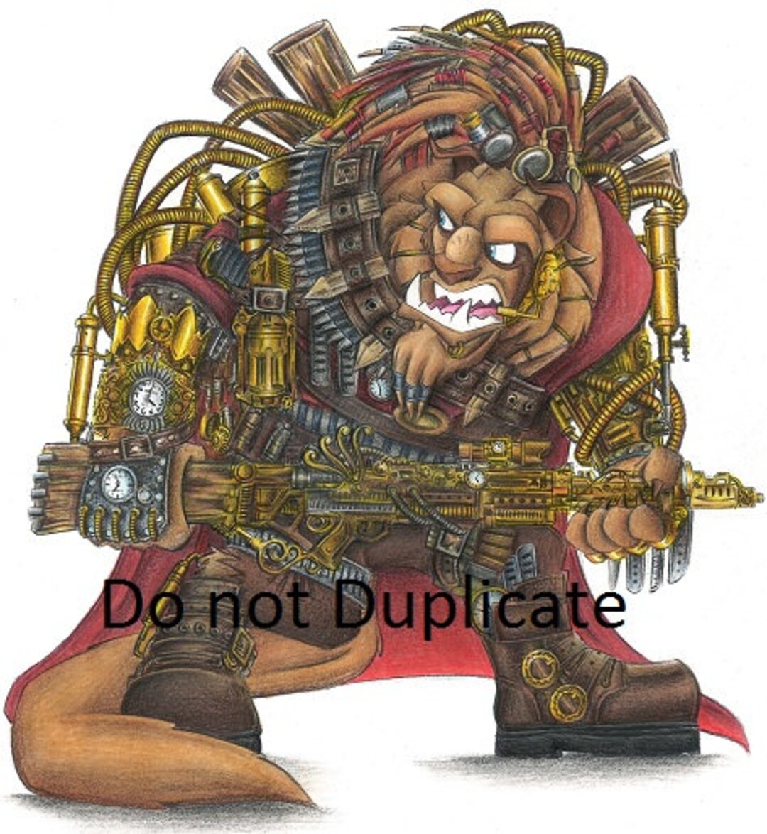 Steampunk Beast 11 X 17 Colored Pencil Print - Etsy