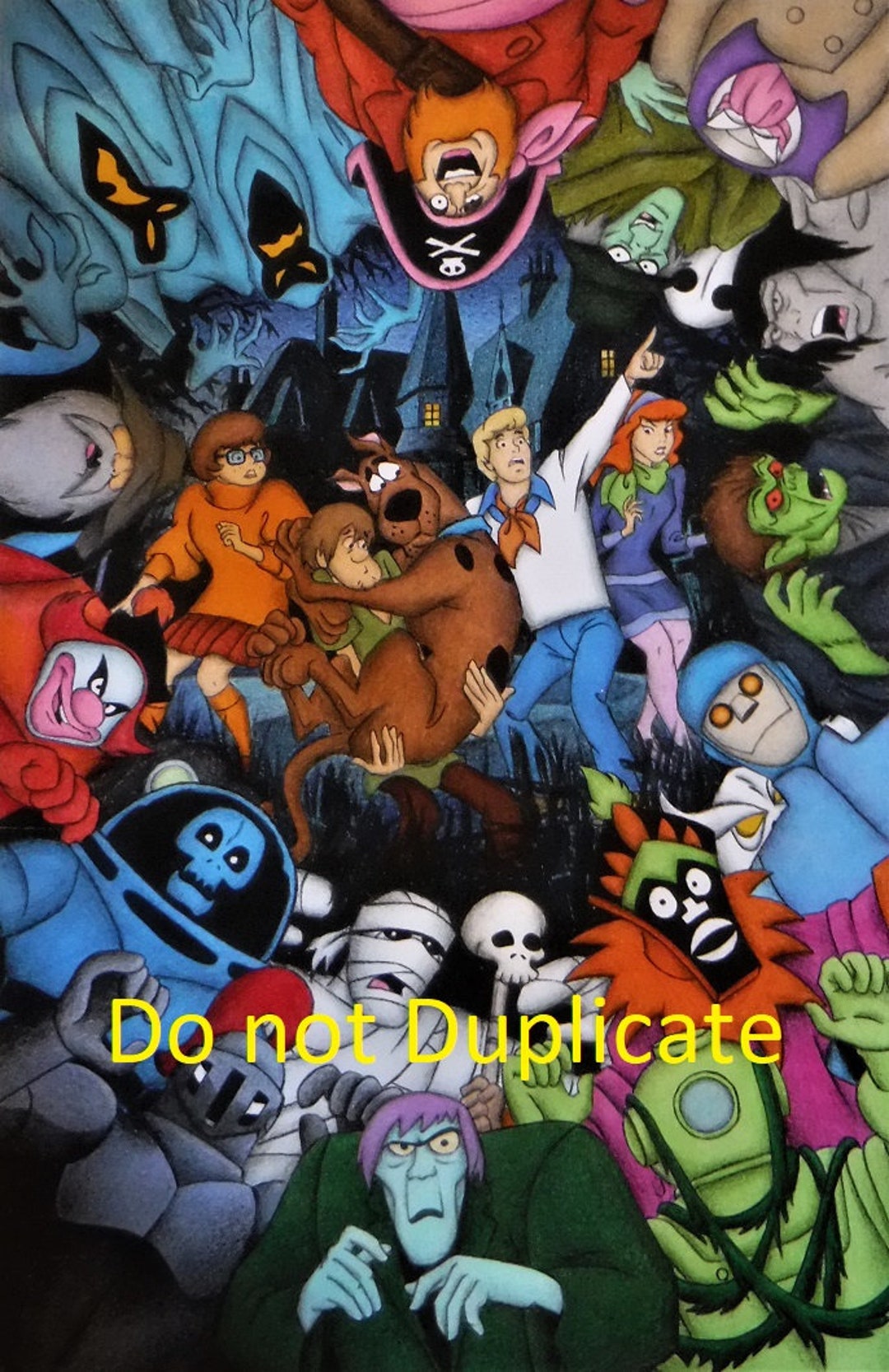 Scooby Doo Villains 11 X 17 Colored Pencil Drawing Print Etsy