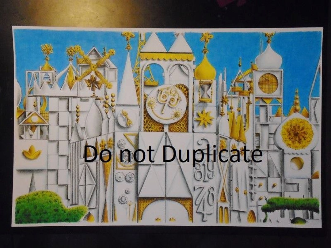 It's A Small World 11 X 17 Colored Pencil Drawing Print - Etsy