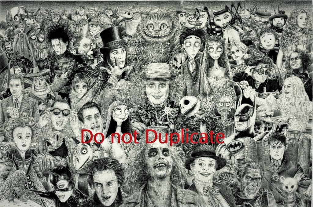 Tim Burton Characters Collage