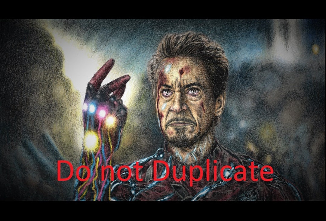 Avengers Endgame Tony Stark "snap" 11 X 17 Colored Pencil Drawing Print ...