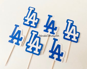 LA Dodgers Cupcake Toppers - Etsy