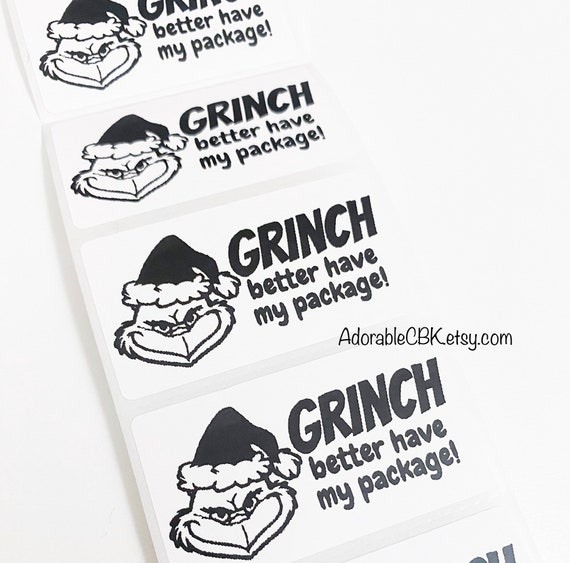 GRINCH Mail Labels 2.25 x 1.25 Small Business Packaging Sticker Labels ...