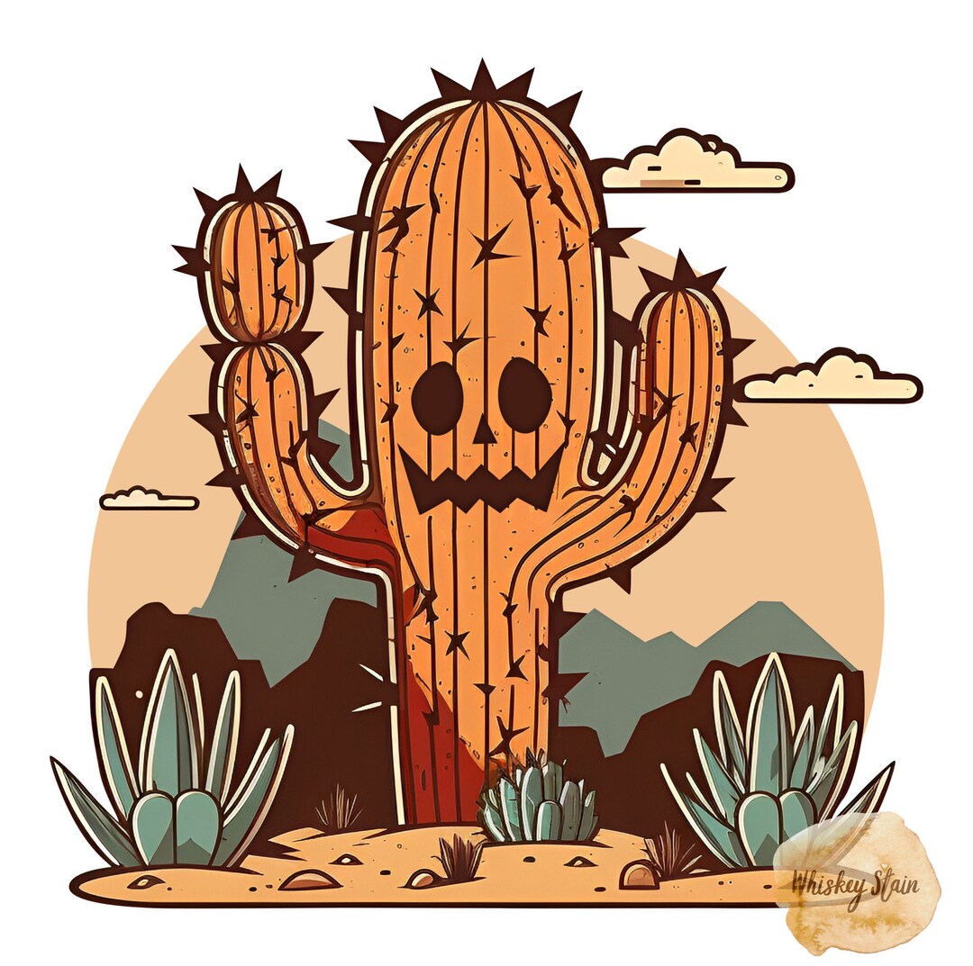 Spooky Pumpkin Cactus/ Western Halloween/ Boho Halloween/ Groovy/ready ...