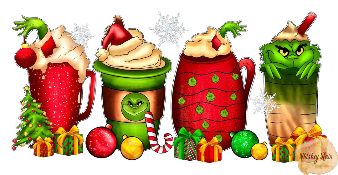 Grinch Coffee/ Hot Cocoa/ Peppermint Latte Christmas/ READY TO PRESS ...