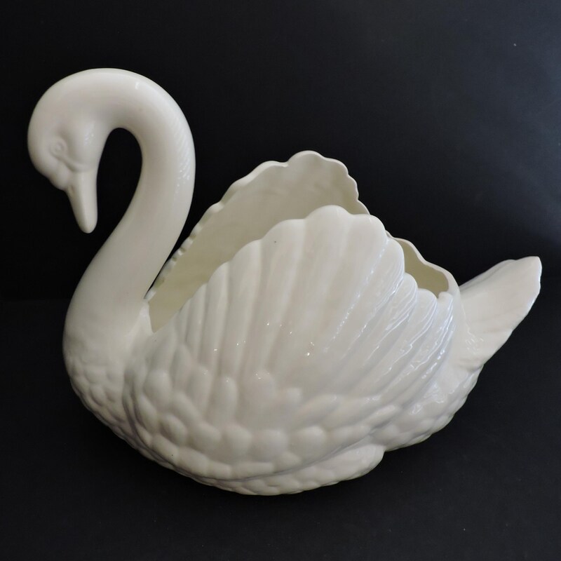 Ceramic Swan Planter - Etsy