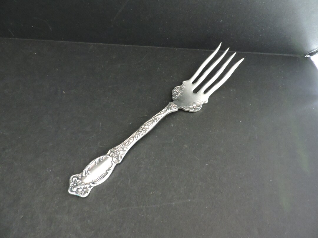 Antique Meat Fork Victorian Serving Utensil Silver Tableware ...