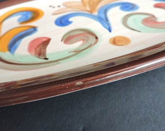 Colorful and Iconic 14” Round Handpainted Pottery Platter by Vicki ...