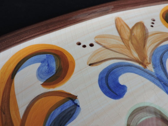 Colorful and Iconic 14” Round Handpainted Pottery Platter by Vicki ...