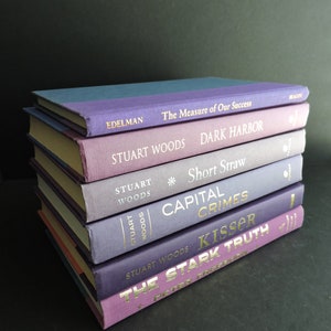 Purple Books Decor Bundle Vintage Set of 6 Volumes Bookshelf Display ...